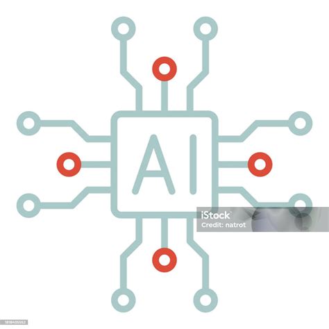 Artificial Intelligence Ai Processor Chip Icon Stock Illustration