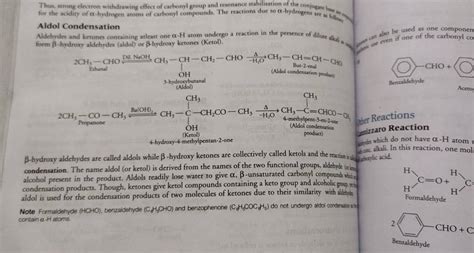 Aldol Condensation Aldehydes And Ketones Containing Atleast One α−h Atom