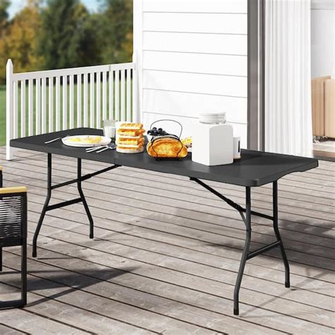 Dextrus 6 Ft Folding Tables With Carrying Handle Rectangular Plastic