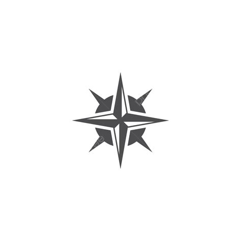 Compass Logo Template Vector Icon Sign Symbol White Vector Sign