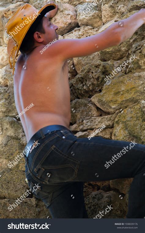 Man Cowboy Hat Naked Torso Near Stock Photo Shutterstock