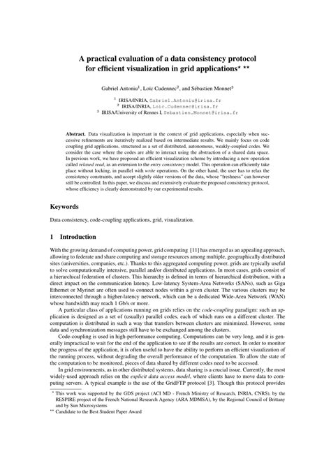 Pdf A Practical Evaluation Of A Data Consistency Protocol For