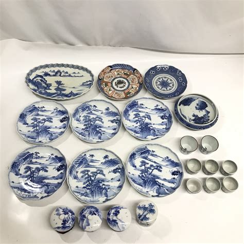 Yahooオークション 陶器 大清順治製 大皿 山水 伊万里 染付 湯呑み
