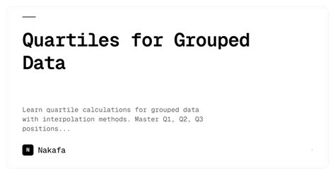 Quartiles For Grouped Data Statistics Mathematics Grade 10 High