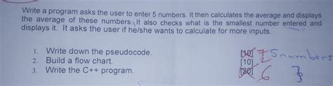 Solved Write A Program Asks The User To Enter 5 Numbers It
