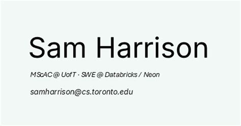 Sam Harrison — Resume