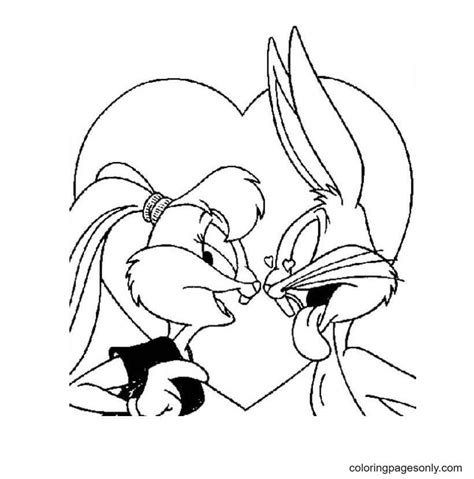 Bugs Bunny And Lola Love Coloring Page Free Printable Coloring Pages