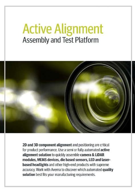 Active Alignment Camera Modules And Optical Devices Averna
