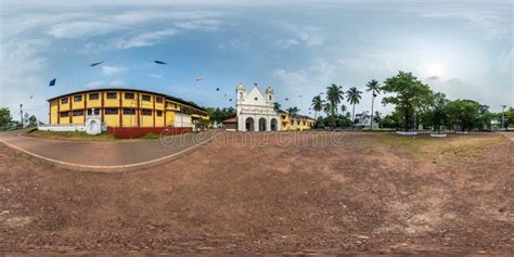 Full Hdri 360 Panorama Of Portugese Catholic Church In Jungle Among