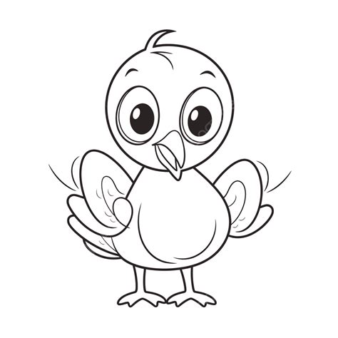 Dibujo De Boceto Contorno Pollo Dibujos Animados Lindo Vector Png