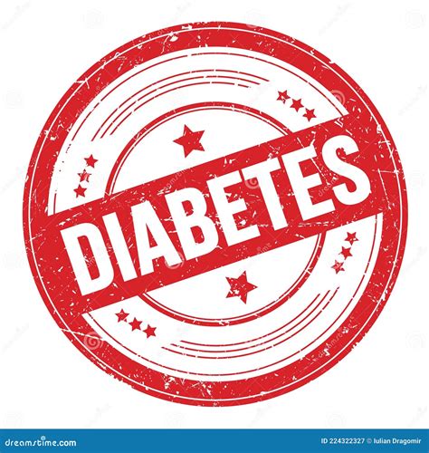 DIABETES Text On Red Round Grungy Stamp Stock Illustration