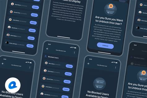 Trion View Blocked Users Dark Mode App Ui Ux And Ui Kits Ft Social