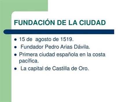 PPT FUNDACIÓN DE PANAMÁ LA VIEJA PowerPoint Presentation free download ID