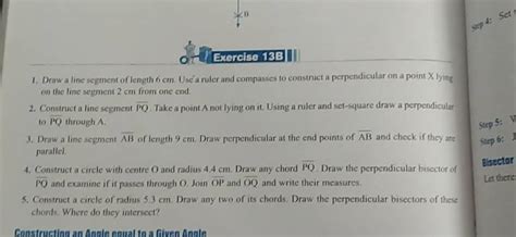 Exercise B III Draw a line segment of length cm Usé a ruler and c