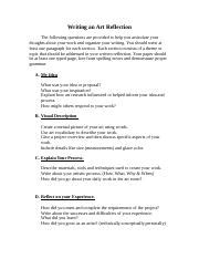 Crafting An Art Reflection Process Visual Description And Course Hero