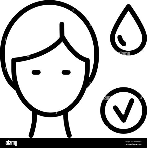 Skin Care Icon Skin Moisturizing Simple Outline Style Face Beauty