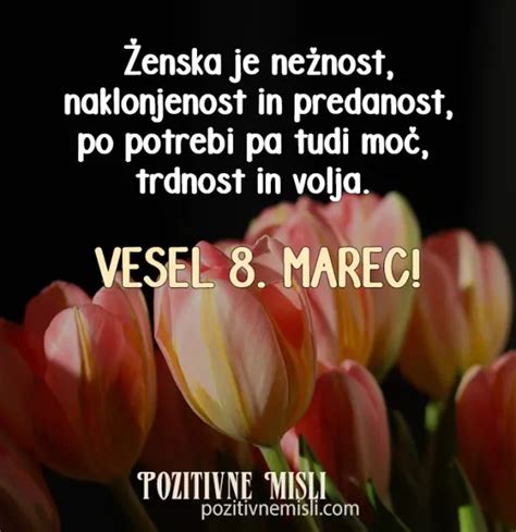 Vesel 8 Marec Ženska Je Nežnost