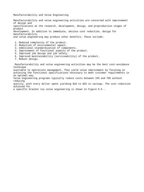 Manufacturability And Value Engineering Pdf