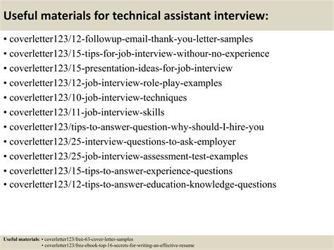 Top 5 Technical Assistant Cover Letter Samples Ppt