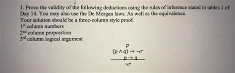 solved 1 prove the validity of the following deductions