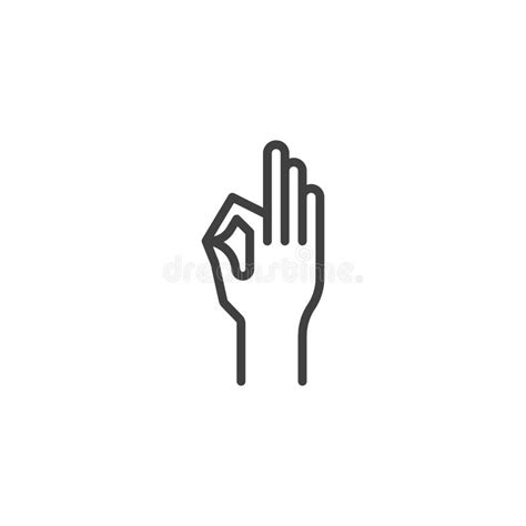 Ok Hand Gesture Line Icon Stock Vector Illustration Of Linear 152996796