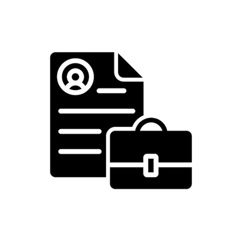 Hervatten Pictogram Document Formulier Vector Silhouet Teken Premium Vector