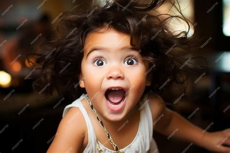 Premium Ai Image A Young Girl With Her Mouth Wide Open
