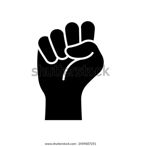 Raised Hand Clenched Fist Icon Stock Vector Royalty Free 2459607251