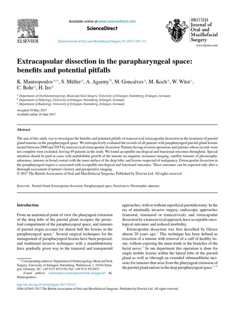 Mantsopoulos 2017 Extracapsular Dissection In Download Free Pdf