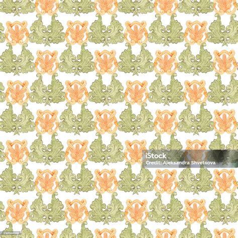 손으로 그린 수채화 러시아 전통 장식 완벽 한 패턴 흰색 배경에 고립 된 벽지 일러스트레이션은 섬유 직물 스크랩북 및 기타 인쇄 제품에 사용할 수 있습니다 0명에 대한 스톡