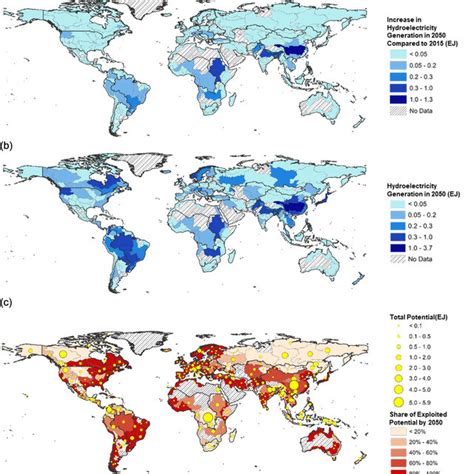 A The Increase Of Hydroelectricity Generation In 2050 Under Ref Download Scientific Diagram