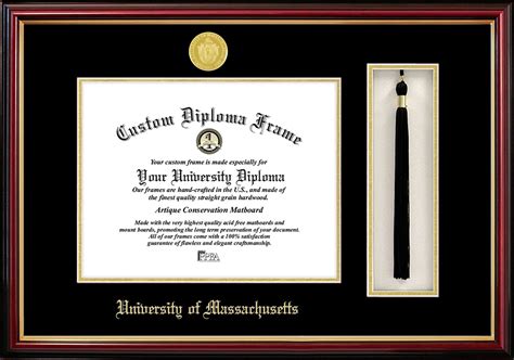 University Of Massachusetts 11w X 85h Tassel Box And Diploma Frame