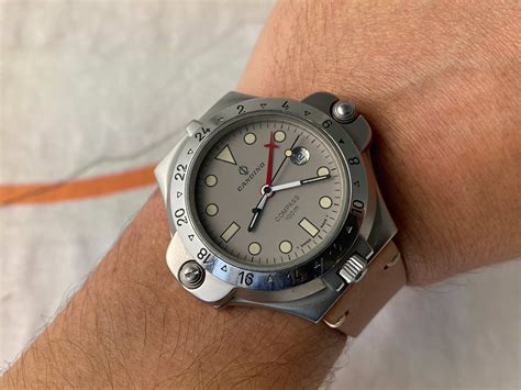 Candino Compass 100m Diver Vintage Swiss Quartz Flip Out Compass