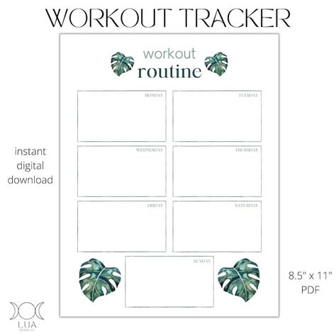 Workout Tracker Workout Log Daily Workout Tracker Daily Workouts