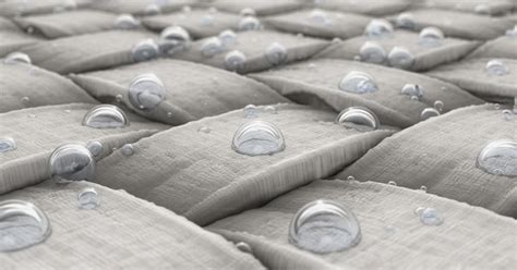A Microscopic View Of A Simple Woven Textile Fabric And Water Bubbles Absorbing Into The Surface