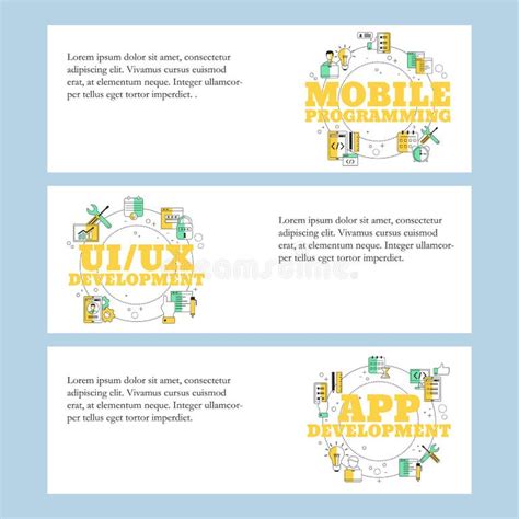 Mobile Programming Ui Ux Development And App Development Concept Stock Vector Illustration