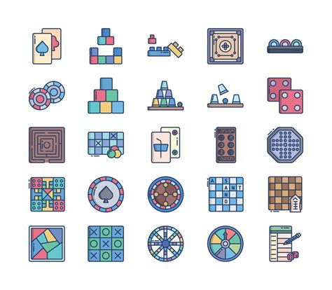 Table And Board Games Icon Set Vector Art At Vecteezy