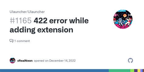 422 Error While Adding Extension · Issue 1165 · Ulauncherulauncher
