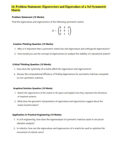 Problem Statement Eigenvectors And Studyx