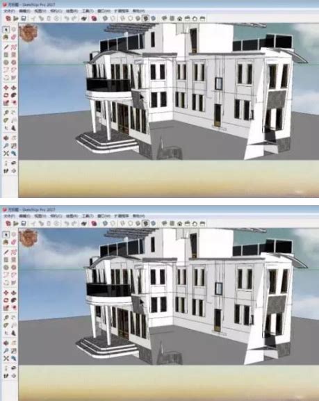 遇到sketchup模型出现被裁剪和破面的情况怎么办？ 哔哩哔哩