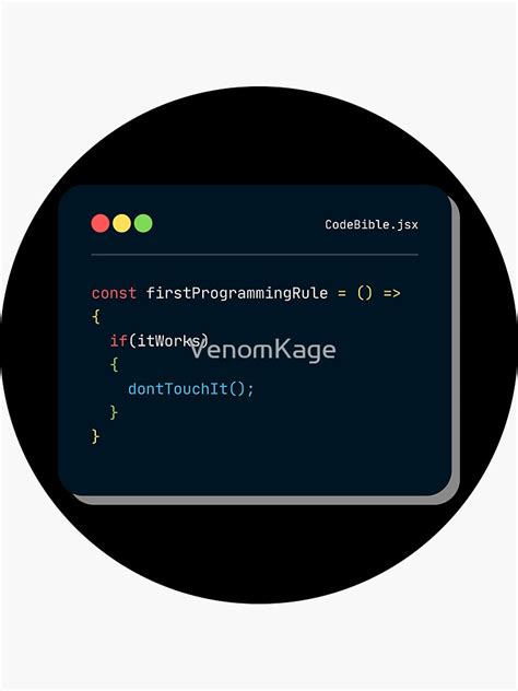 First Programming Rule Codebiblejs Programming Tips Sticker Jsx