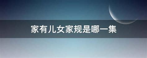 家有儿女家规是哪一集 业百科