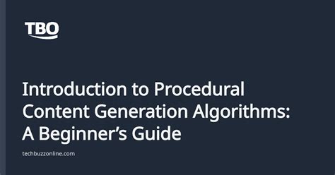 introduction to procedural content generation algorithms a beginner s