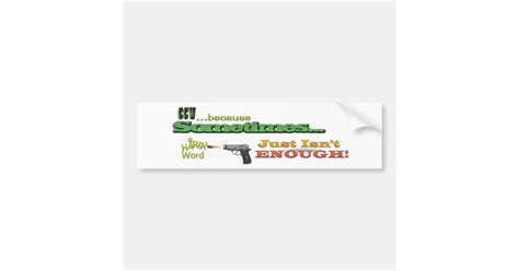 Ccw Concealed Carry Guns Motto Bumper Stick Bumper Sticker Zazzle