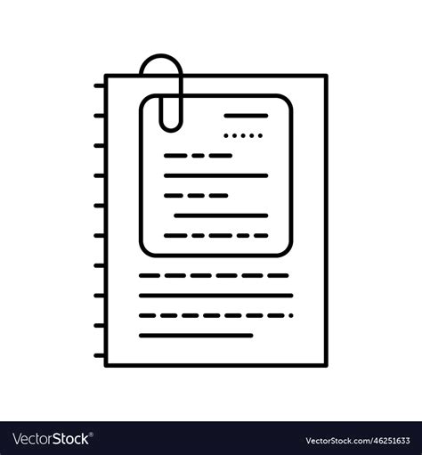 Note Document Paper Line Icon Royalty Free Vector Image