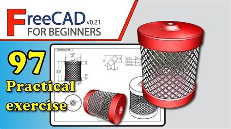 Freecad 020021 Beginners Tutorial Practical Exercise 97 Youtube