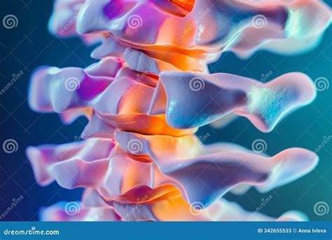 3d Rendering Of The Human Spine Showcasing Vertebrae And Intervertebral Discs In A Vibrant