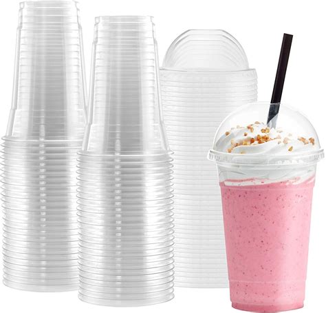 Amazon Netko Plastic Cups With Dome Lids 50 Sets Of 16 OZ Cups