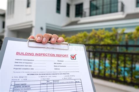 Checking On Building Inspection Report Checklist Form Stock Image Image Of Inspector