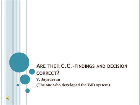 Are The I C C Findings And Decision